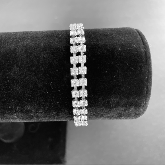 Albert Weiss | Jewelry | Vintage Albert Weiss Two Row Rhinestone ...